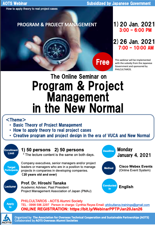 [WEBINAR] Program & Project Management in the New Normal – PHILCULTAROS ...